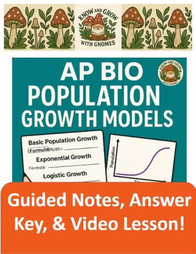 AP Biology Population Growth Models | Guided Notes, Answer Key & Video ...