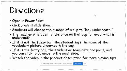 Interactive cup game: en la clase by Teacher's Tienda | TPT