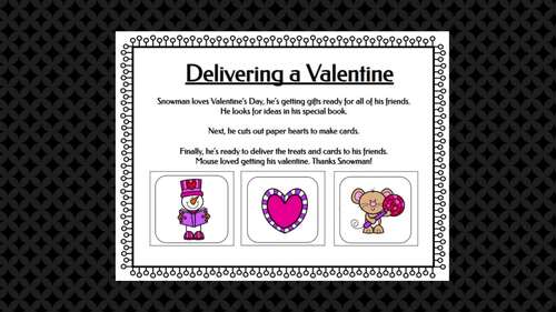 Winter/Valentine's Day Early Reading Comprehension Passages with Sequencing