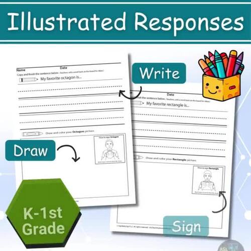 Shapes Writing Prompts Sentence Starters Illustrated Responses Sign ...