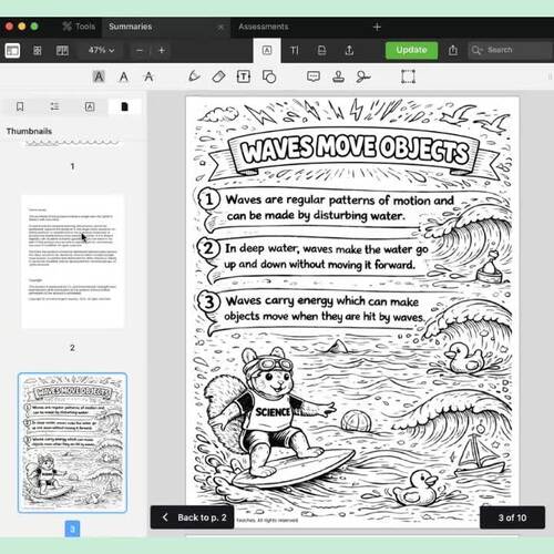 Summaries and Assessments Waves Energy Unit 4th Grade NGSS Science in a ...