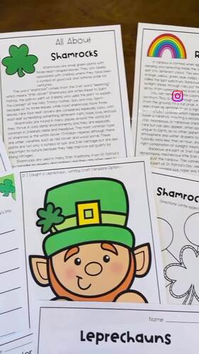 St. Patrick's Day Reading, Writing, Math, Activities Shamrock Craft ...