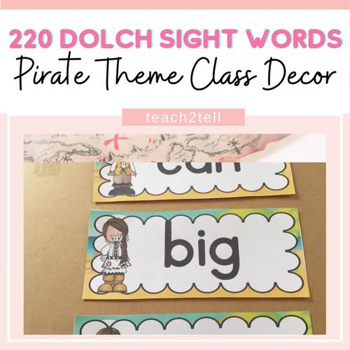 Sight Words Word Wall Display | Dolch | Pirate Class Decor Theme by ...