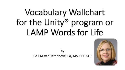 Vocabulary Wallchart for Unity®84 Sequenced by Gail Van Tatenhove