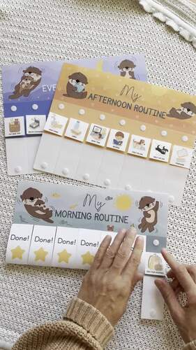 Daily Routine Chart Kids Flip Chart, Editable Chore Chart Toddler To Do ...