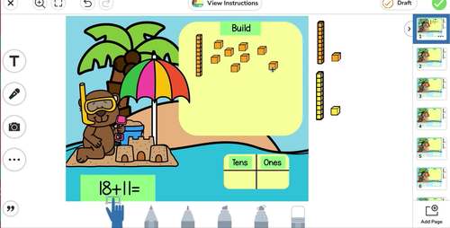 2 Digit Addition No Regrouping Preloaded Summer Seesaw Activities