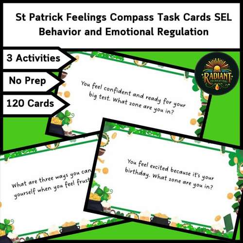 St Patrick Feelings Compass Task Cards SEL Behavior and Emotional ...