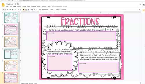 Fraction Math Activities - Includes Google Slides for Distance Learning