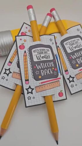 Back To School Pencil Toppers Tags for Open House Welcome Pack Pencil Tags