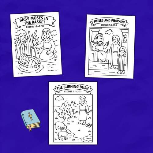 Exodus Bible Coloring Pages & Songs – Moses, Plagues, Red Sea, Ten ...
