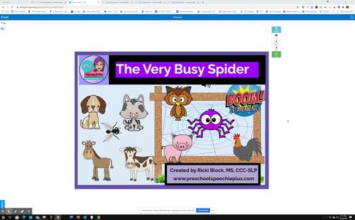 The Busy Spider Book Companion BOOM Cards by Preschool Speechie PLUS