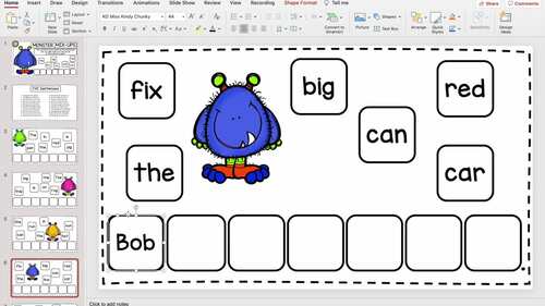 CVC Sentence Building Practice Activity for K-1: Digital & Printable