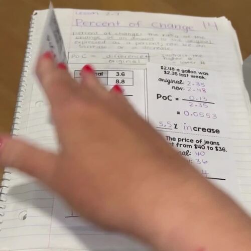 Algebra 1 - Percent of Change Interactive Notebook Foldable by ...