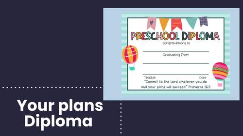 Preschool diploma - Religious - balloons by Joy and Sunshine Collective
