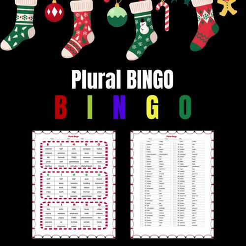 Christmas Plural BINGO with Regular and Irregular Words! | TPT
