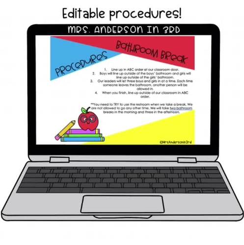 Routines and Procedures PowerPoint- School Theme by Mrs Anderson in 3rd
