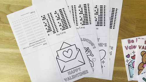 VALENTINES Cards with Binary Code | Unplugged Binary Valentine Activity |8 Cards