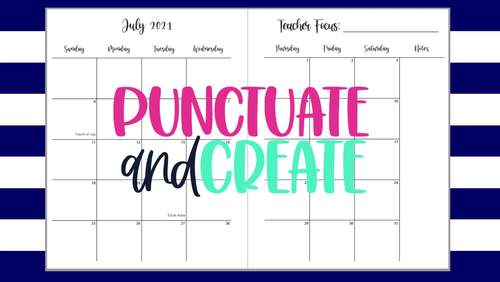 Teacher Planner 2021-2022 by Punctuate and Create | TPT