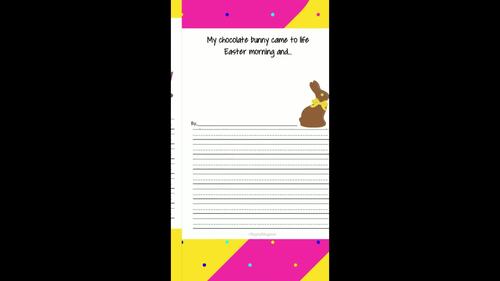 Easter Writing Prompts on Lined Paper with Editing Checklist No Prep
