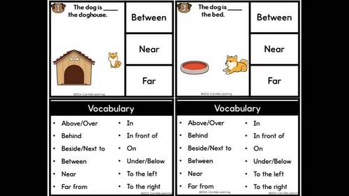 Prepositions - Dog Themed Clip Cards by Car-Mel Learning | TPT