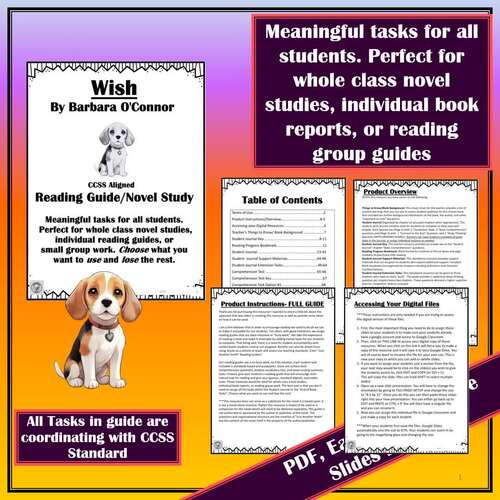 Wish | Reading Guide | Book / Literature Novel Study |FULL | O'Connor