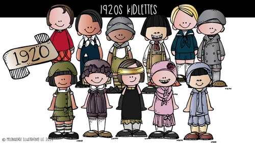 1920 clip art 1920 Kidlettes clip art Vintage kids clip art COMBO PACK