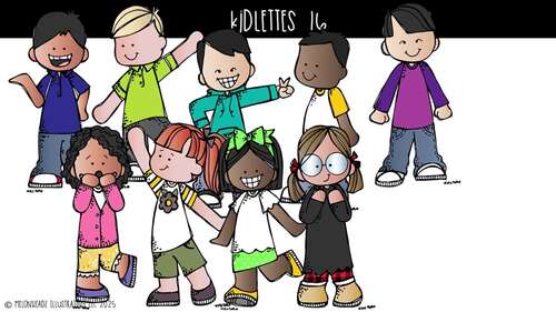 Kidlettes clip art 16, kids clip art COLORED Version by Melonheadz Clipart