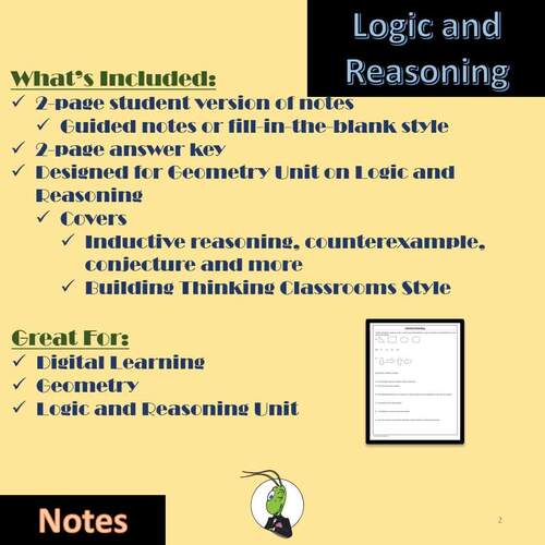 Inductive Reasoning Geometry Guided Notes | Logic and Reasoning Unit