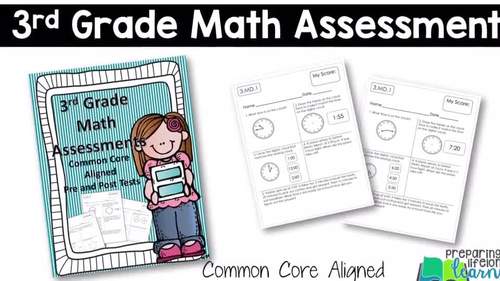 3rd Grade Math Assessments CC {Pre and Post Tests} Distance Learning