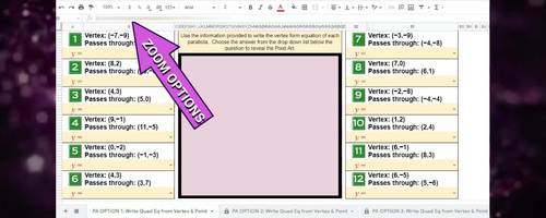 PIXEL ART: Write Quadratic Equation from Vertex & Point DISTANCE LEARNING