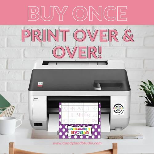 Uppercase Lowercase Alphabet Chart Tracing Worksheet Digital Download PDF