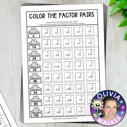 Factor Pairs - linking multiplication to factors & multiples, worksheets