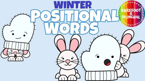 Winter Positional Words Clipart | Prepositions Grammar Clipart | Mitten ...
