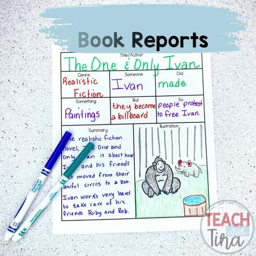 Book Report Templates - One Pager Book Reports - Book Report Projects
