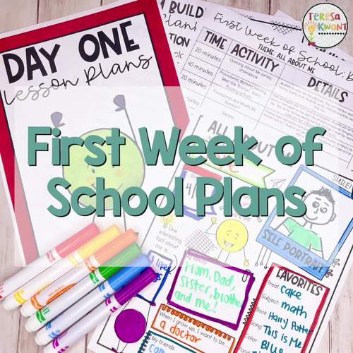 First Week of School Lessons Plans and Back to School Activities