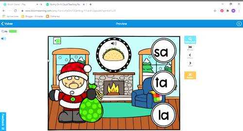 BOOM CARDS NAVIDAD: Lectura sílabas iniciales | Christmas Reading in ...