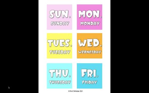 Editable | Pocket Chart Calendar set | FLOWER POWER | Colorful ...