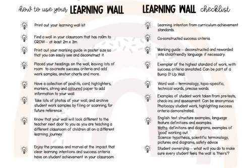 Rainbow Learning Wall Kit - Learning Intention and Success Criteria ...