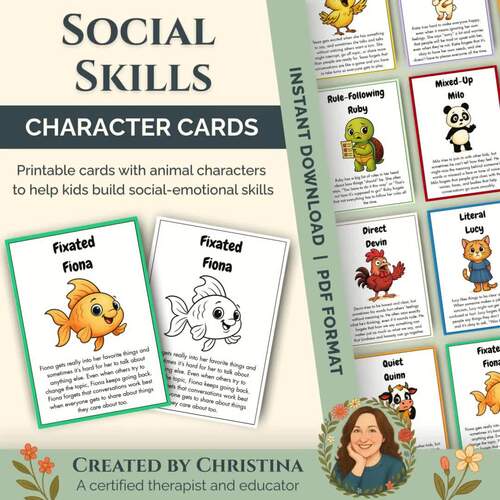 Social Skills Animal Flash Cards: SEL Resource for Kids with ASD (Autism)