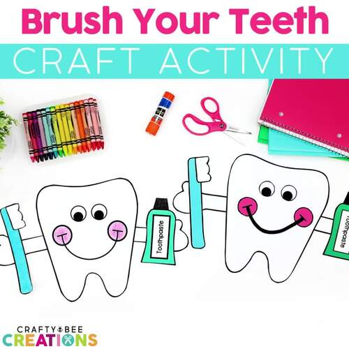 Dental Health Month Tooth Craft Template Preschool Activities Brushing ...