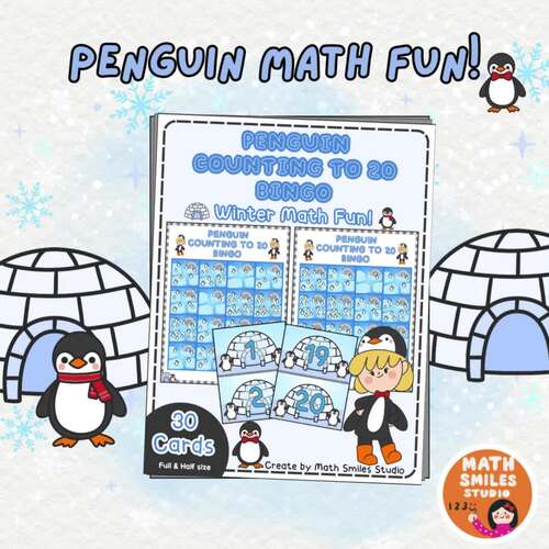 Penguin Counting to 20 Bingo | Winter Math Game | Numbers 1–20 | K-1st ...