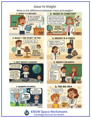 Mass vs Weight & Gravity – Comic Lesson, Mini Experiment, and W = mg ...
