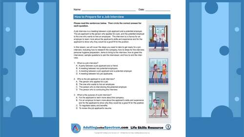 How to Prepare for a Job Interview SPED High School Vocational Life Skills