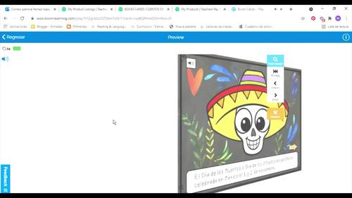 BOOM CARDS DÍA DE LOS MUERTOS: Lectura y comprensión | Spanish Distance ...