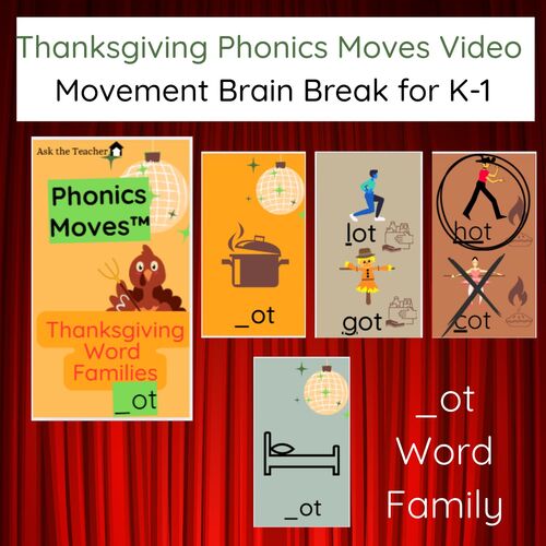Phonics Video - Thanksgiving Word Family Practice | Movement Brain ...