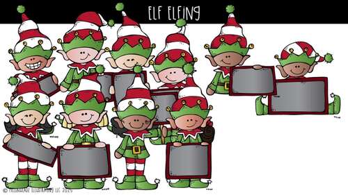 Elf Elfing clip art, Christmas clip art COMBO PACK by Melonheadz Clipart