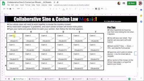 Sine & Cosine Law Collaborative Mosaic, Paper AND Google (Distance ...