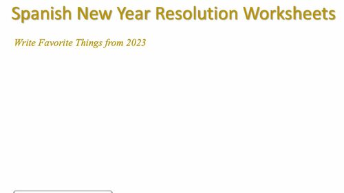 Spanish New Year Resolutions Activity Año Nuevo Worksheet Adiós 2023 ...