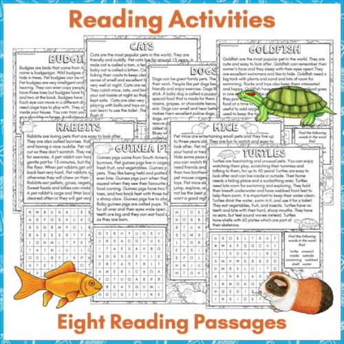 Pets Reading Comprehension Passages | Pets Reading Activities Print ...