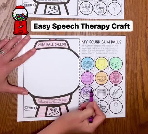 Speech Gum Balls One Page Speech Therapy Craft by Panda Speech | TPT